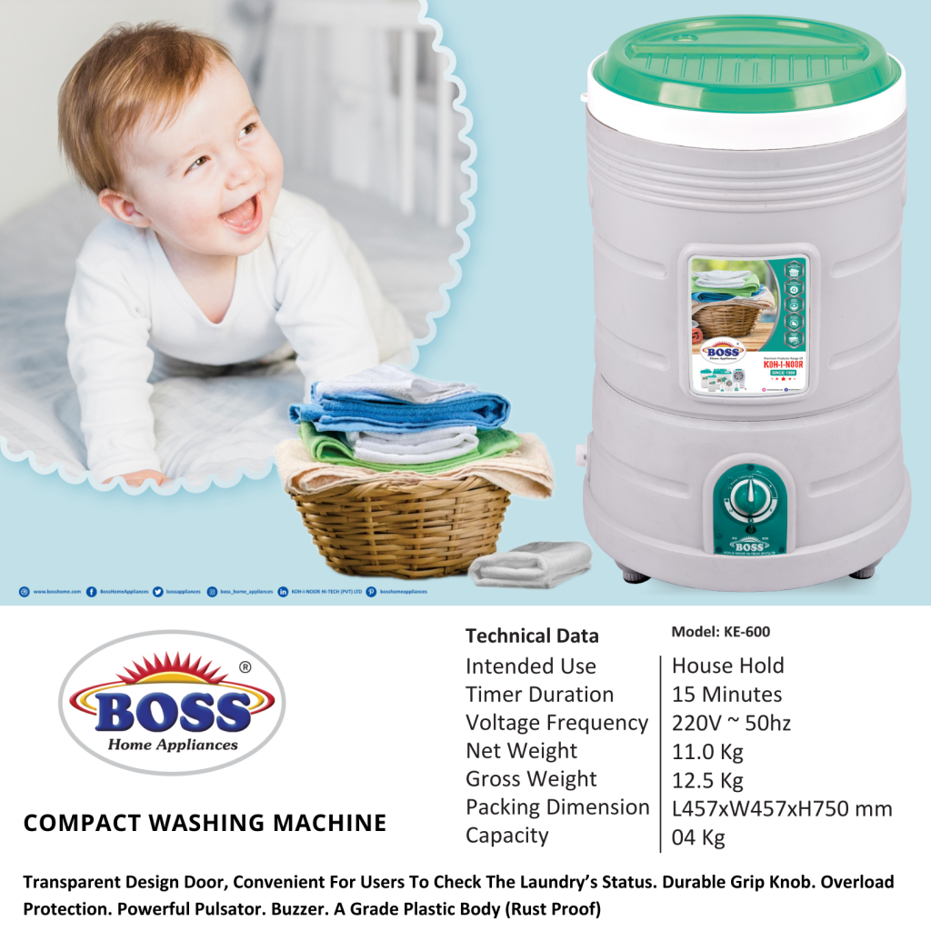 Baby Washing Machine KE-600 (4Kg) | BOSS Home Appliances