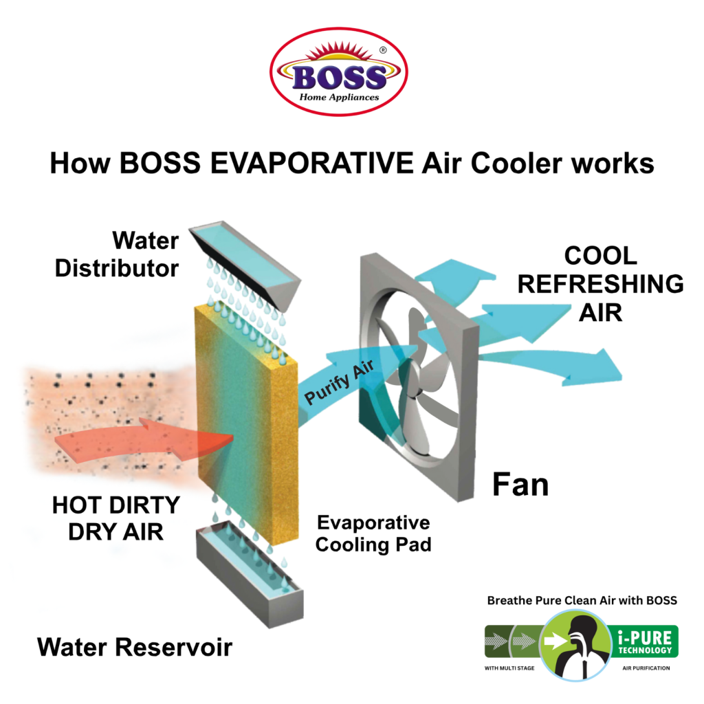 Boss ECM 8000 IB Green AC/DC Air Cooler – Powerful
